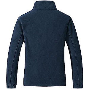 GIMECEN Women's Lightweight Full Zip Soft Polar Fleece Jacket Outdoor Recreation Coat With Zipper Pockets Large