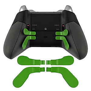 2 Pair Metal Stainless Steel Paddles Hair Trigger Locks Parts for Xbox One Elite Controller (Green)