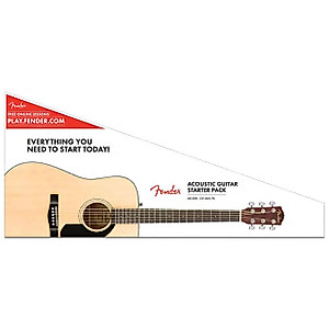 Fender FA-115 Dreadnought Acoustic Guitar Pack, with 2-Year Warranty, Natural, with Gig Bag and Accessories