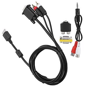 VGA High Definition Cable, Flexible Wear‑Resistant Audio Conversion Cable, VGA Cable with Audio Converter, for DC