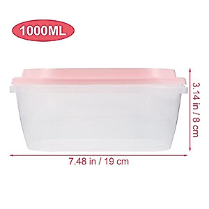 YARNOW 2pcs Ice Cream Storage Containers with Lids Homemade Ice Cream Tubs Oval Freezer Containers Storage Freezer Container Cake Boxes for Home Kitchen Pink
