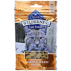 Blue Buffalo Wilderness Grain Free Soft-Moist Cat Treats, Chicken & Turkey 2-oz Bag