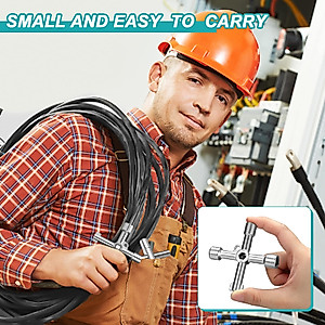 Chumia 8 Pieces Multi-functional Utility Key Kit 4 Way Sillcock Key Plated Steel Water Keys Sillcock Wrench Radator Key Garden Hose Wrench for Radiators Gas Electric Meter Boxes Faucet and Lock