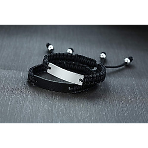 VNOX TYPE 1 DIABETES Handmade Braided Rope Adjustable Medical Alert ID Bracelet Fits Adults