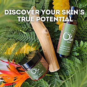 Tropical Apothecary Ola 6 Inch Lomi Stick - Traditional Hawaiian Massage Carved Sticks Made of Guava or Waiwi Wood