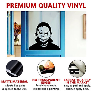 AnFigure Michael Myers Window Stickers - Window Halloween Decorations - Holiday Horror Decals Living Room Bedroom Bathroom Door Window Mirror Vinyl Art Decor 18"X16"