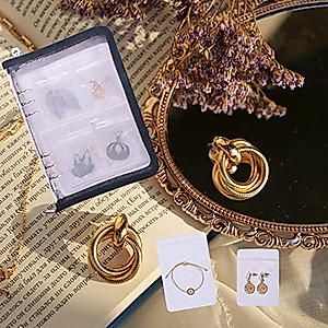 WILLOWDALE Jewelry Organizer Travel, Transparent Jewelry Storage Book with Pockets with 60 Anti-Oxidation PVC Bags for Necklace Earrings Rings Bracelet Postcard