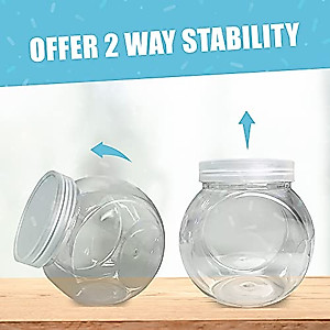 Nimoss Candy Jars with Lids 3 Pack - Plastic - Cookie Jars for Kitchen Counter - Clear Candy Buffet Containers for Pantry, Candies, Homemade Cookies - 48 oz