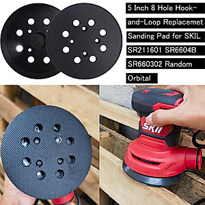 5 Inch 8 Hole Hook-and-Loop Replacemet Sanding Pad for SKIL SR211601 SR6604B SR660302 Random Orbital 5” Sander Pad