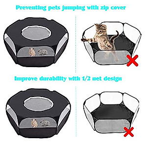 Suwikeke Small Animal Playpen, Breathable Pet Cage Tent, Foldable Portable Exercise Pet Fence, with Anti Escape Top Cover for Hamster Chinchillas Hedgehogs Guinea Pig Rabbits Kitten