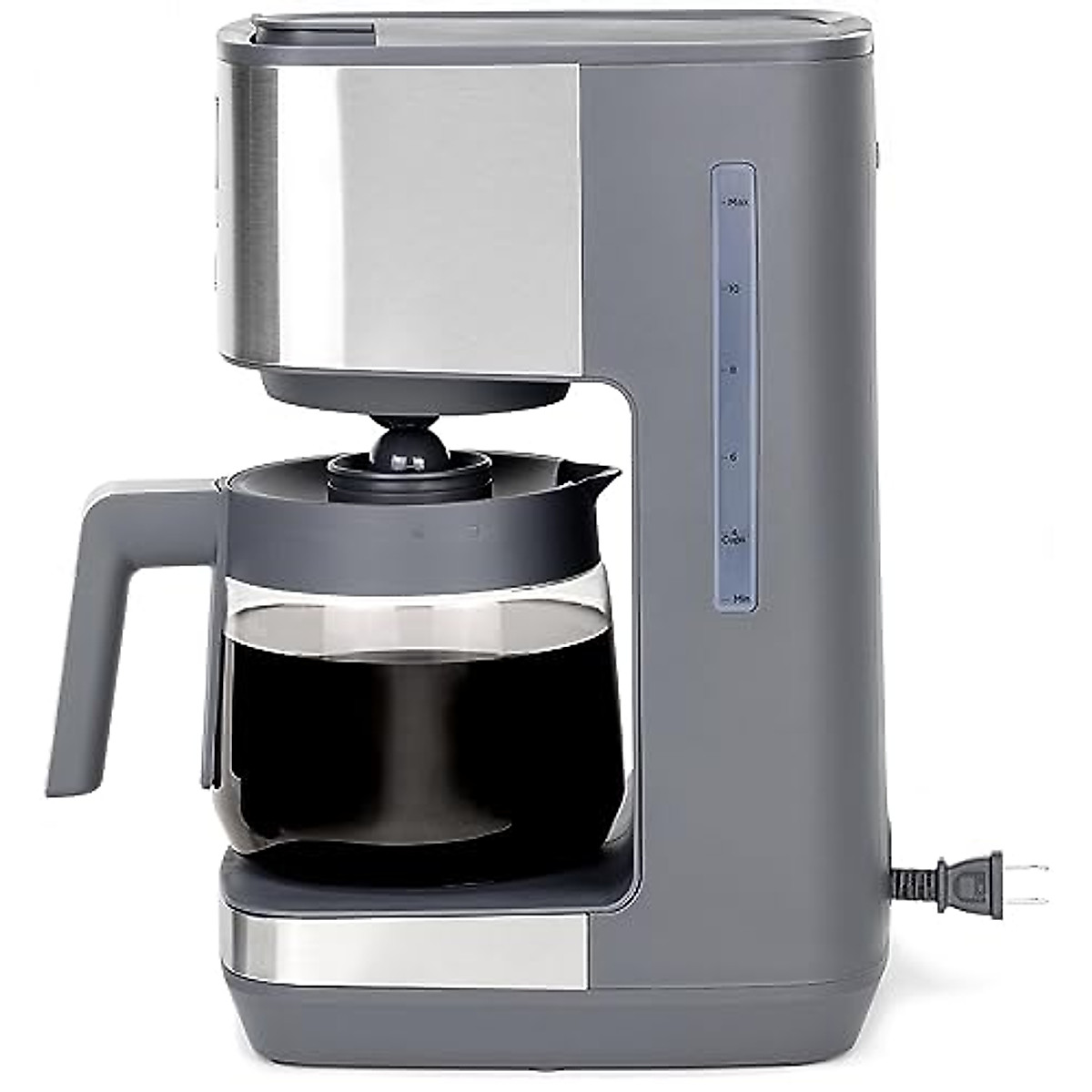 GE Drip Coffee Maker With Timer | 12-Cup Glass Carafe Coffee Pot With Adjustable Keep Warm Plate | Wide Shower Head for Maximum Flavor | Kitchen Essentials | Stainless Steel