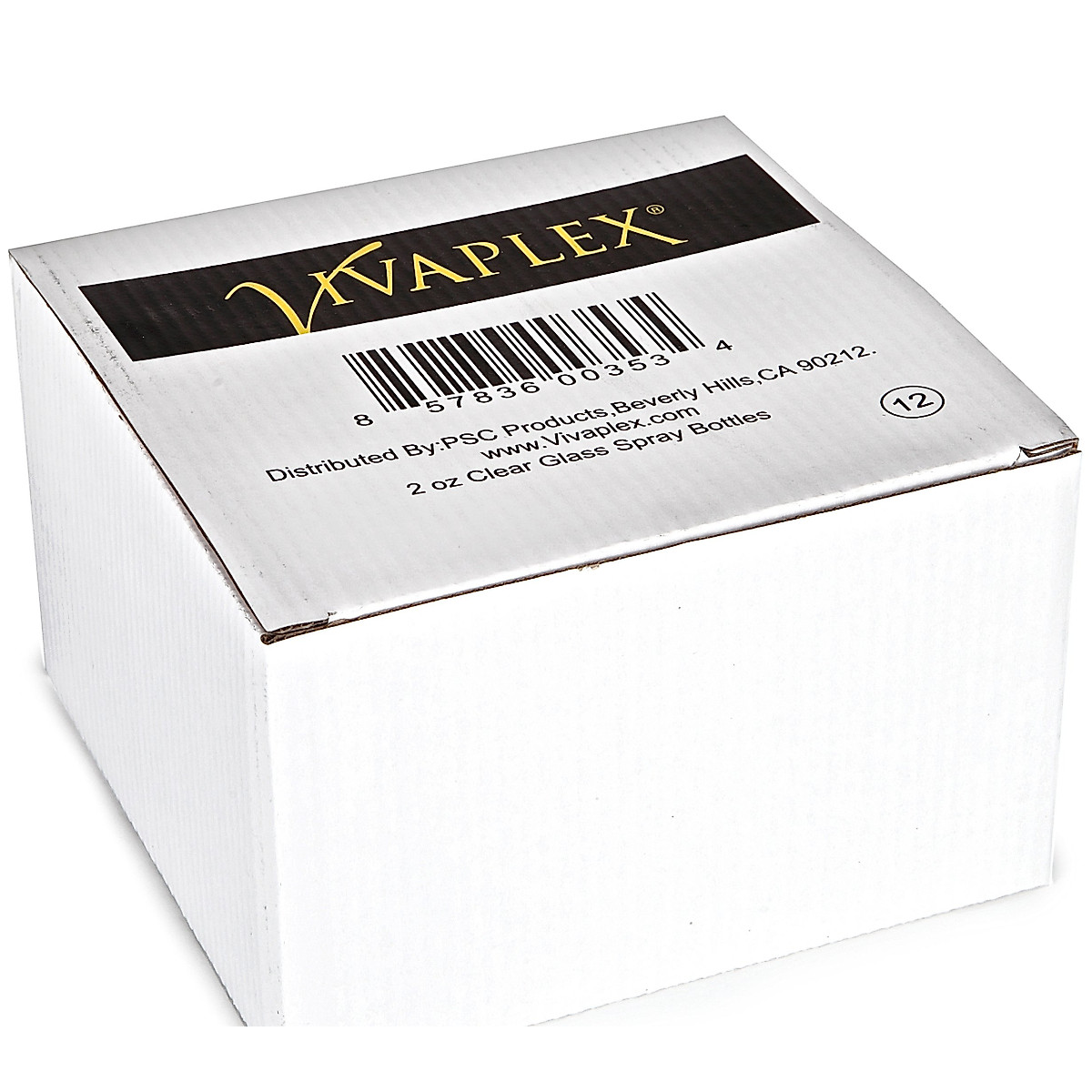 Vivaplex, 12, Clear, 2 oz Glass Bottles, with Black Fine Mist Sprayers