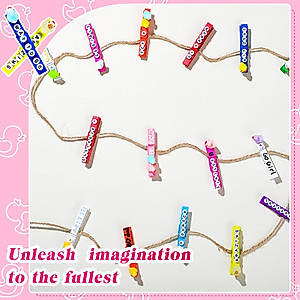 JellyArch 50 Pcs Cheer Pins Spirit Clips Clothes Pins Wooden Cheer Pins for Backpacks Cheer Pin Charm for Ribbon Team Classroom Cheer Gift(Mini Ducks)