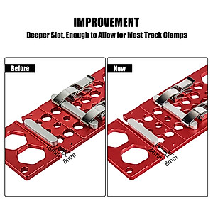 DDWT Upgraded 340mm Track Saw Square Right Angle Circular Saw Guide Rail Angle Stop Accessories Compatible with Festool and Makita Guide Rail (Red)