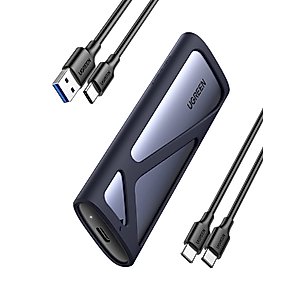 UGREEN NVMe and SATA M.2 Enclosure Tool-Free, 10Gbps USB C 3.2 Gen2, Supports UASP Trim, NVMe SSD Enclosure Supports M and B&M Keys 2280/2230/ 2242/2260 SSDs