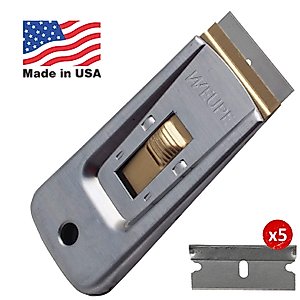 WEUPE Razor Blade Scraper Tools (Set of 2), Window Scraper, Glass Cooktop Scraper & Paint Scraper, Car Decal, Sticker and Glue Remover Razor Holder with 10 Replaceable Single Edge Blades