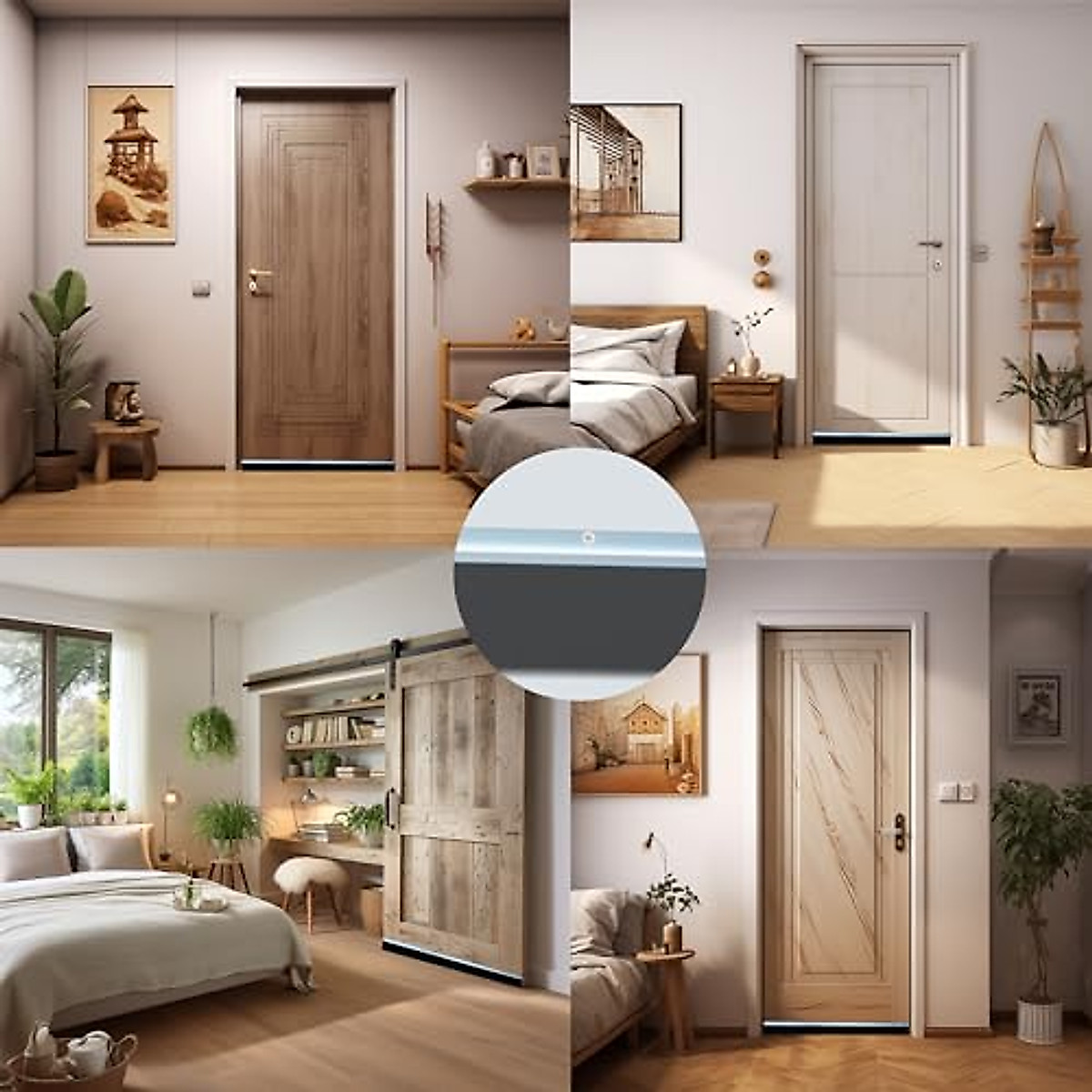 Retsun 1 Set 0.98 Inches Net Width Door Brush Sweeps Seal Garage Roll Up Door Brush Durable Easy Mounting for Exterior Doors