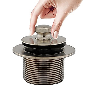 1-3/4 Inch Threaded Tub and Shower Drain Kit, Can be Used to Repalce Moen T90331BN, with Push-N-Lock Drain Assembly, Brushed Nickel