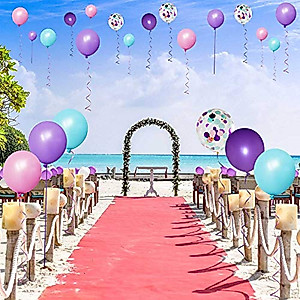 50 Pack Mermaid Party Balloons 12 Inch Light Purple Dark Purple Pink Blue Latex Balloons & Confetti Balloons Birthday Party Bridal Shower Wedding Baby Shower Decorations Princess Party Supplies