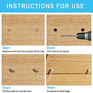 WINKING MOON 5mm Cabinet Shelf Pegs Spoon Shape Nickel Plated Metal Support Pins for Bookshelf Kitchen Furniture Adjustable Wood Shelves Holder (Pack of 80)