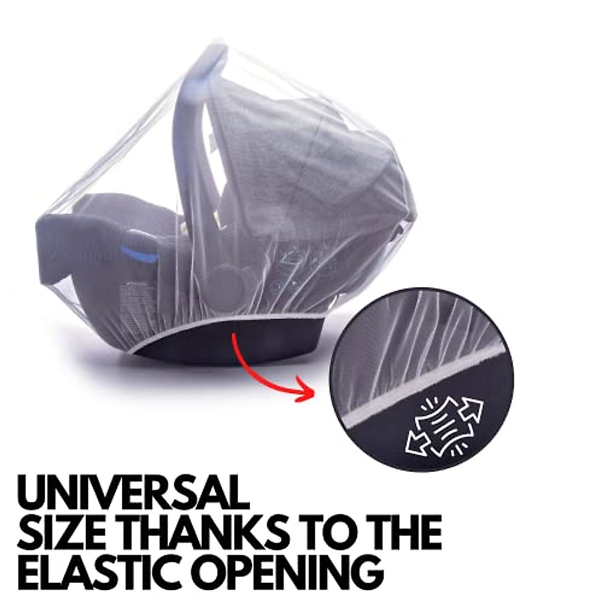 Baby Mosquito Net for Strollers, Mosquito Netting for Baby Strollers, Bassinets, Car Seats, Cradles, Playyards, and Mini Cribs. Durable and Breathable Mesh Protection