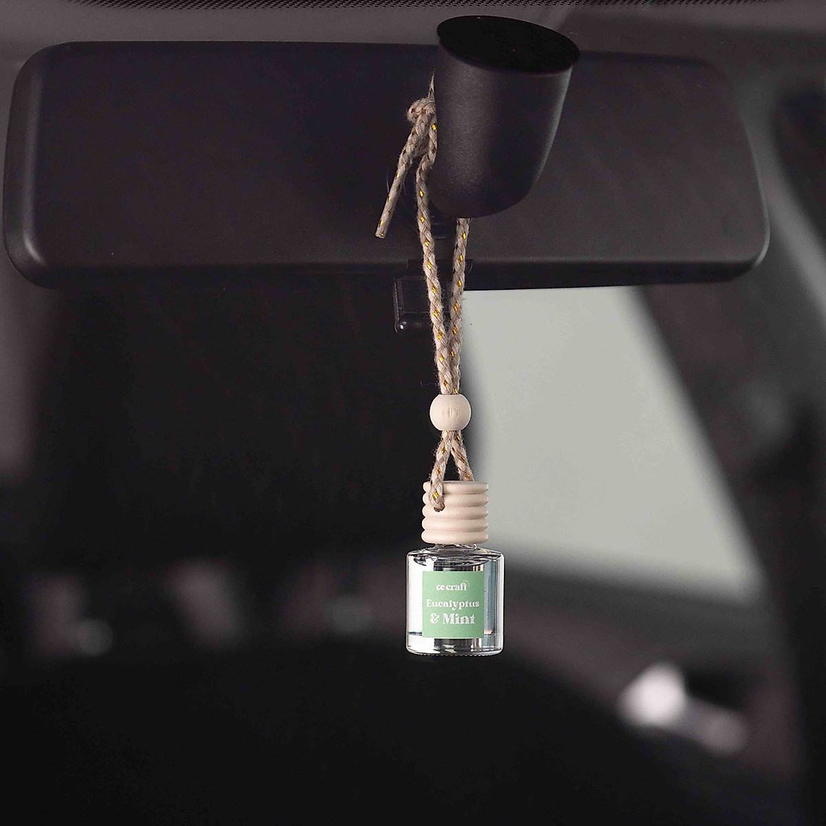 CE CRAFT Car Air Freshener Diffuser, 2 Pack, Pink & Beige, 14 Days Scent Duration, Liquid, Automotive Air Freshener, Rearview Mirror Pendant, Car & Home Use