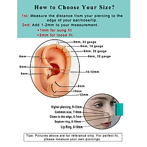 Rose Gold Small Hoop Earrings for Cartilage Nose, 8mm Rosegold Piercing Hoop Ring 18 Gauge Nose Rings Hoop 18G Tragus Helix Daith Rook Snug Piercing Rings 2 Pieces Ear Lobe Earrings