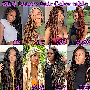 ZRQ 24 Inch 613 Soft Locs Blonde Faux Locs Crochet Braids Hair,6 Packs Pre-looped Blonde Goddess Locs Afro Roots 613 FauxLoc Dreadlocks Extended Soft loc For Woman 613#