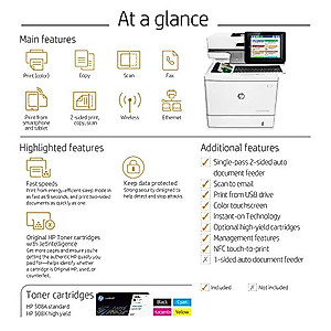 HP Color LaserJet Enterprise Flow MFP M577z | Streamline complicated workflows | Fast scan speeds | Built-in OCR software (B5L48A)