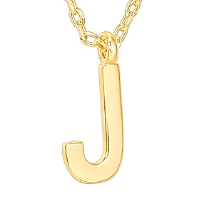 PAVOI 14K Yellow Gold Plated Initial Necklace | Letter Necklaces for Women | J Initial
