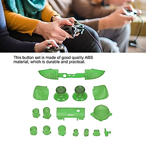 Replacement Full Set Bumper Buttons Compatible with Series X Series S Controller, Controller LB RB LT RT Bumper Buttons Repair Kit, Gamepad(Green)