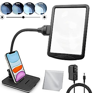 M MAGDEPO 4X Gooseneck Magnifying Lamp Lighting with 28 SMD LEDs, Table Desktop Stand Magnifier Hands-Free for Hobby, Sewing, Crafts, Close Work, etc.