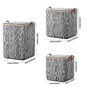 Lekgymr Fashion Clothes Storage Bags Large Capacity Zipper Clothes Storage Bins Closet Organizers Storage Containers with Durable Handles for Home Comforters Pillow Blanket Bedding Quilt