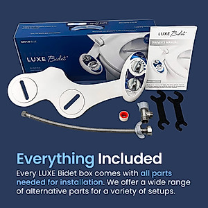 LUXE Bidet NEO 120 - Value Pack of 2 - Self-Cleaning Non-Electric Bidet Attachments for Toilet Seat (Blue and White)