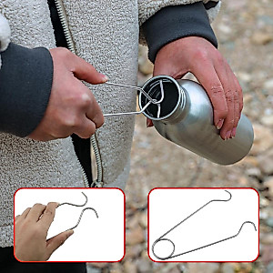 AYLIFU 1 Piece Stainless Steel Fish Mouth Expansion Fish Mouth Opener Water Bottle Rack Hook for Fishing and Camping (8.6 inches)