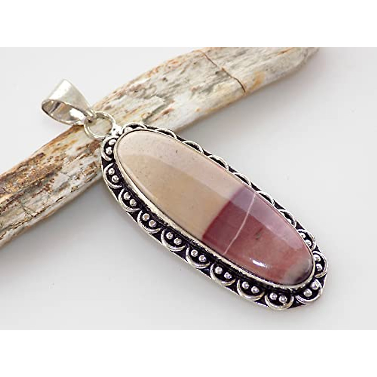 Mookaite Pendant, Birthday Gift Jewelry, Designer Pendant, Silver Plated Pendant, Handmade Pendant Jewelry, Boho Jewelry