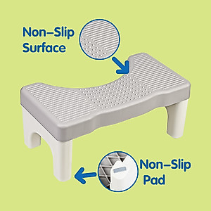 2 Pack Toilet Stool, Bathroom Squat Stool, Poop Stool for Adults, Plastic Potty Stool