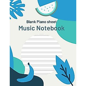 Blank Piano Sheet Music Notebook: Piano Manuscript Paper For Beginners And Intermediate, Piano Writing Notebook With 120 Pages 6 Staves Per Page, Full ... [Perfect Gift For Pianists & Piano Teachers]