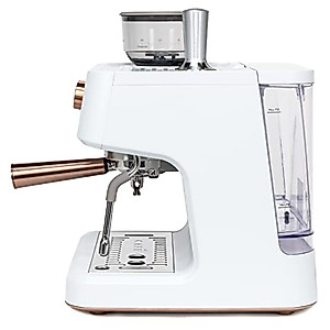 Café Bellissimo Semi Automatic Espresso Machine + Milk Frother | WiFi Connected, Smart Home Kitchen Essentials | Built-In Bean Grinder, 15-Bar Pump & 95-Ounce Water Reservoir | Matte White