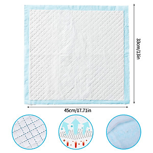 Rabbit Pee Pads, Disposable Super Absorbent Diaper, Pet Toilet/Potty Training Pads for Guinea Pigs, Hedgehog, Hamsters, Chinchillas, Cats, and Other Small Animals (33×45CM-100 Counts)