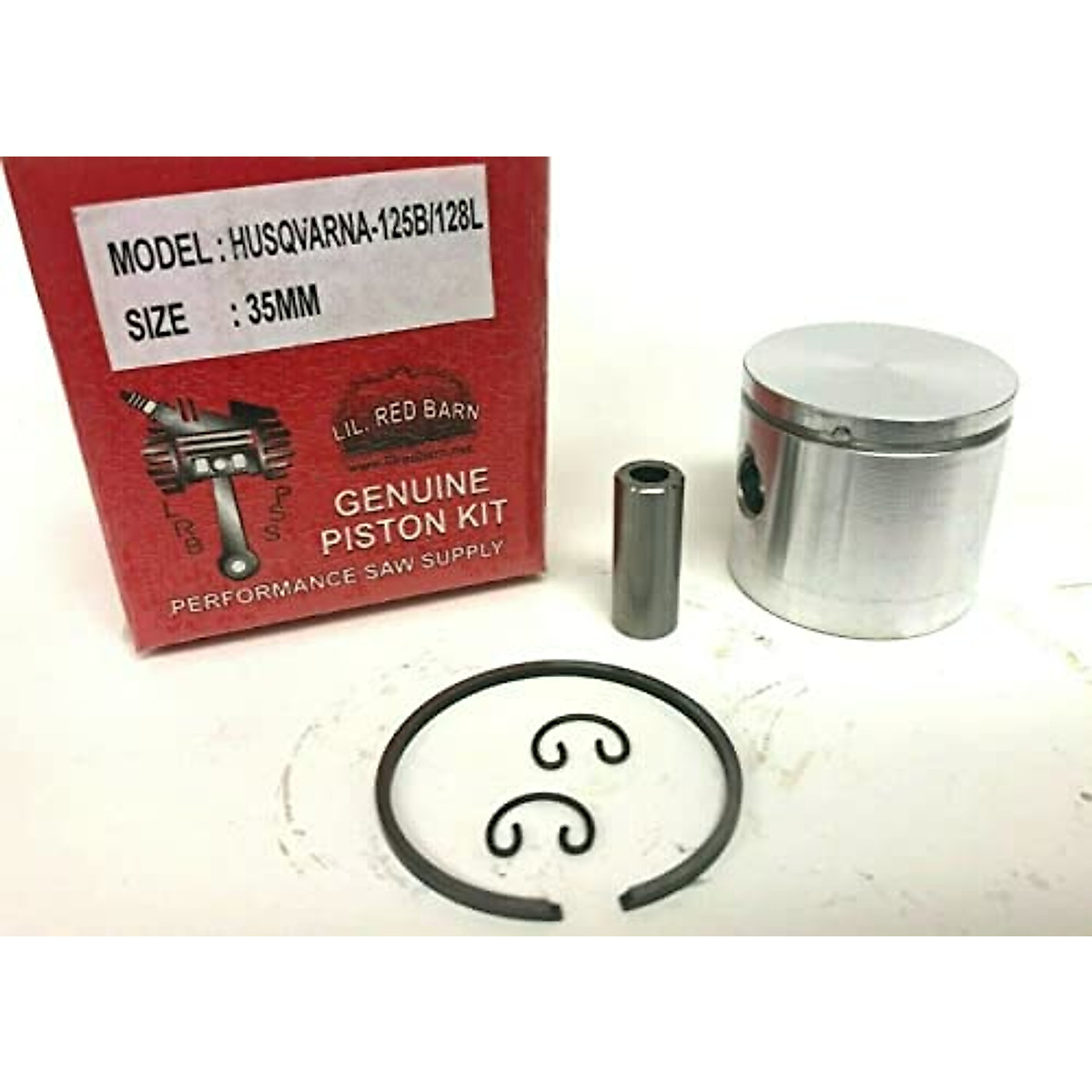 Lil Red Barn Piston Kit Compatible with Husqvarna 125B, 128L, 128LD, 128LDX, 125BX Leaf Blowers, Replaces Part # 545081814 Two Day Standard Shipping to All 50 States!