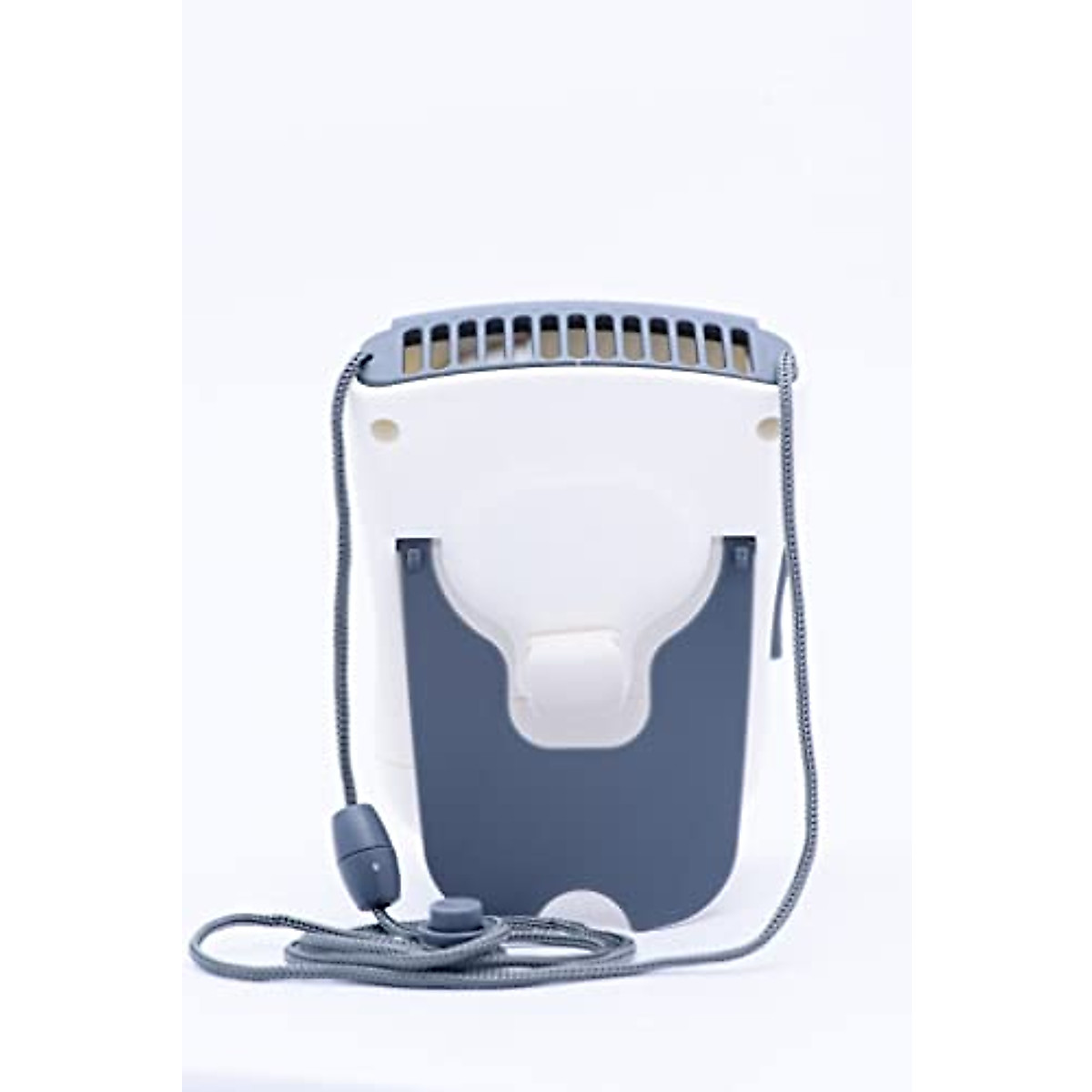 O2COOL Deluxe Necklace Fan | Battery Powered, Hands-Free Personal Cooling Fan w/Adjustable Lanyard, Table Top Stand + Wearable Clip (Grey (2 Pack))
