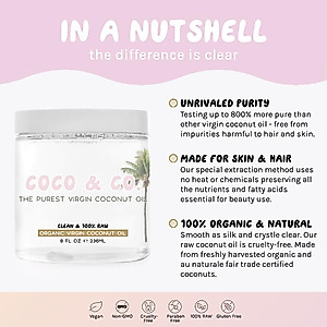 Ultra Pure Organic Virgin Coconut Oil for Hair, Skin, Body, Scalp and Hair By COCO & CO.