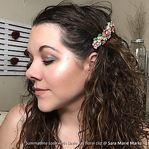 4 Colorful Vintage Decorative Flower Design Metal Gold Tone French Barrettes Hair Clasps Accessories Women Girls