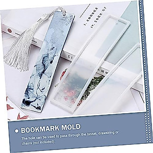 VILLCASE 6pcs Bookmark Mold Hand Mold Tray Mold Resin Bookmark DIY Bookmark White Bookmark Making Molds Bookmark Molds Resin Molds Silicone Bookmark Molds for Resin Casting UV Epoxy Resin