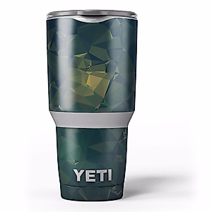 Design Skinz Dark Green Geometric V12 - Skin Decal Vinyl Wrap Kit Compatible with The Yeti Rambler Cooler Tumbler Cups