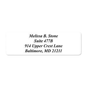 White Personalized Return Address Labels with Elegant Dispenser - Roll of 500 Custom Stickers