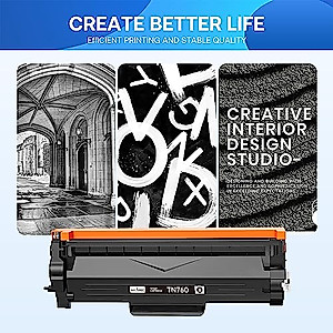 TN760 Toner Cartridge Replacement for Brother TN-760 TN730 TN-730 Compatible with HL-L2350DW HL-L2395DW HL-L2390DW HL-L2370DW MFC-L2750DW MFC-L2710DW DCP-L2550DW (Black,4 Pack)