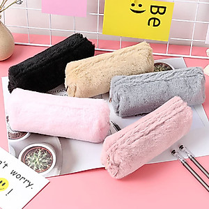 Yjcnelcr Pencil Pouch Pencil Case Large Cartoon Plush Pencil Pouch Portable Plush Cosmetic Storage Bag for Travel for School Supplies