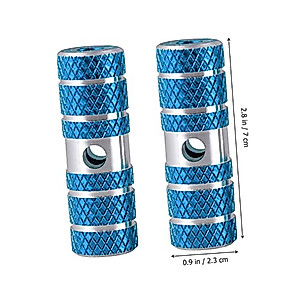 VANZACK 2pcs Pair Mountain Accessories Blue Seat Pegs Anti-Skid BMX Stunt Backseats Cylinder Bicycle Foot Rest One Cycling Adult Feet Hooks Aluminum Pedals Bike for Stands
